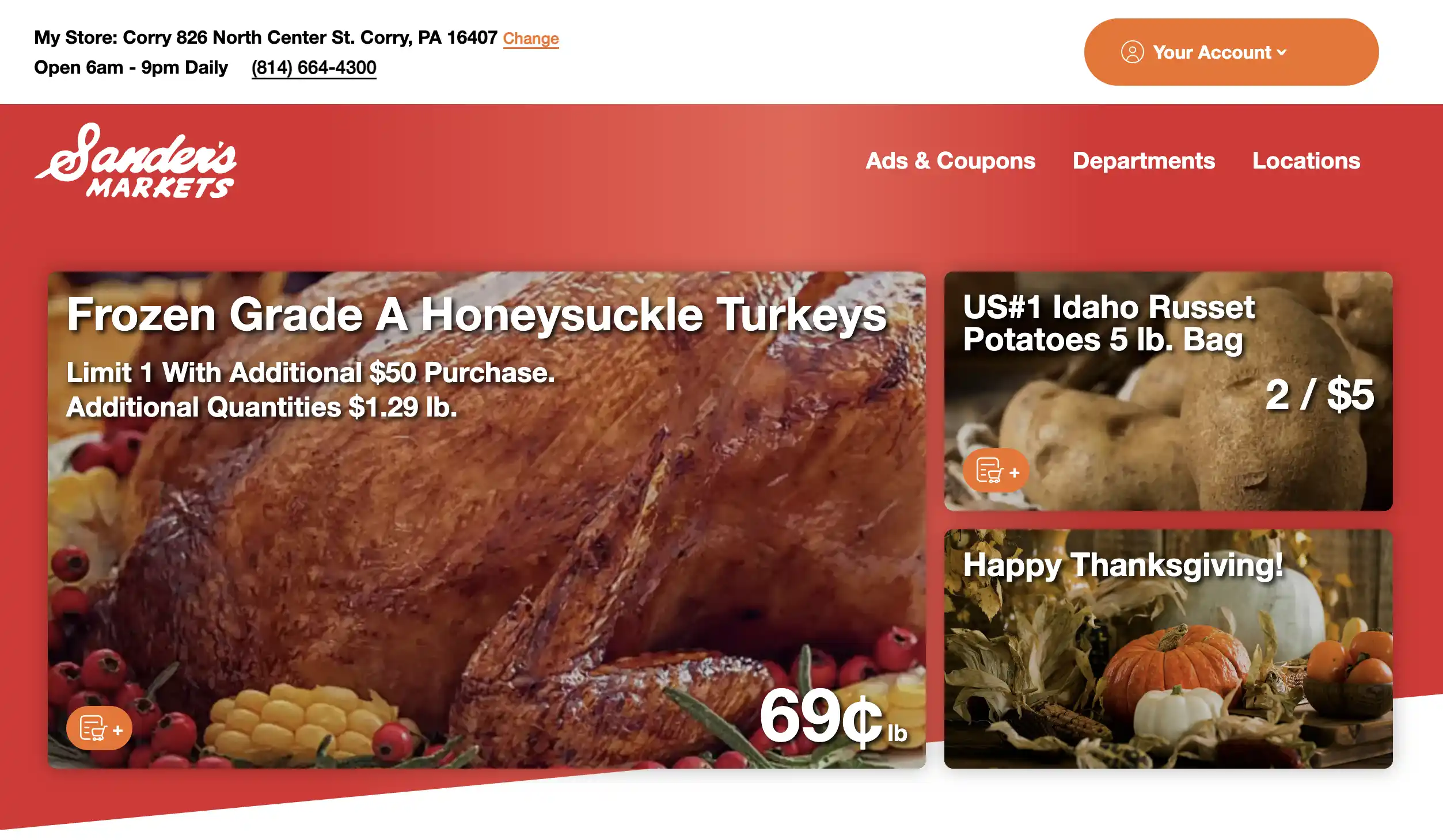 Welcome to Our New Website! | Sanders Markets